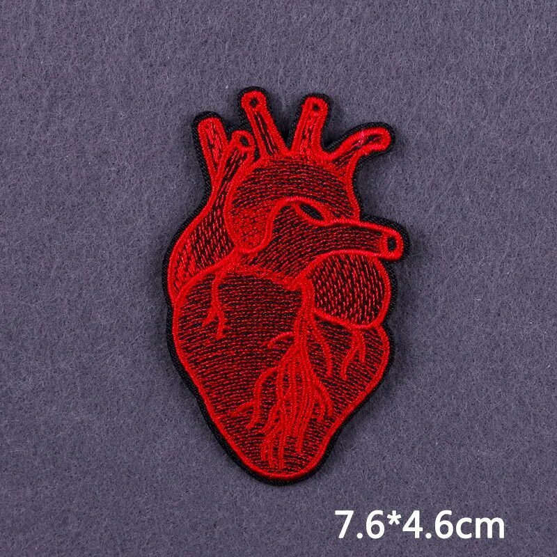 Вышитый термопатч череп пламя Красный, PE5242CT