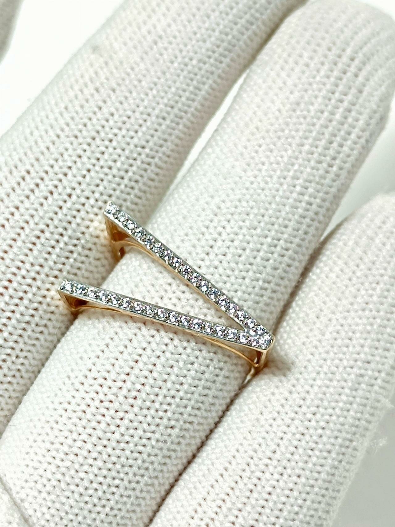 Кольцо, красное золото, 585 проба, фианит