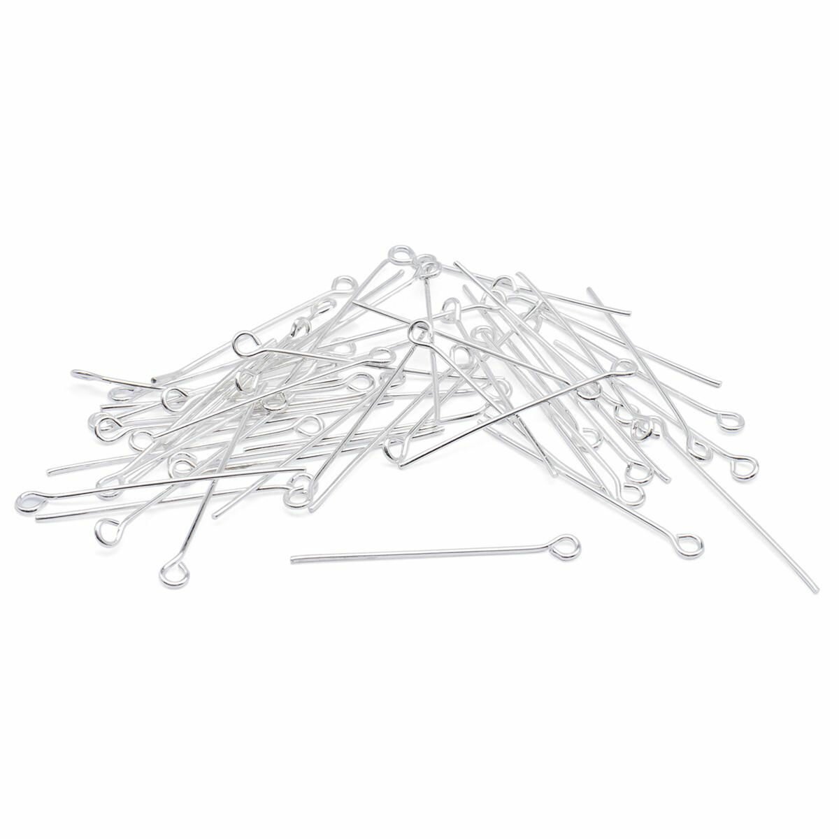 Штифты для бижутерии Astra&Craft С петлей, 0,7х30 мм, серебристые, OTH1518, 50+-5 шт