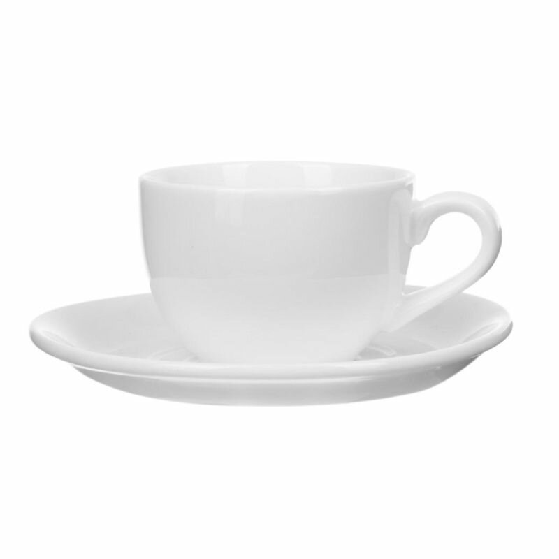 Кофейная пара Chan Wave Classic Шоко, фарфор белый, 90 мл (фк875)