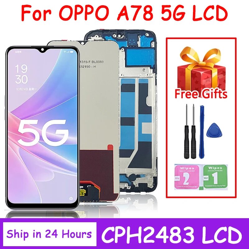 6,56-дюймовый экран для OPPO A78 5G CPH2483, ЖК-дисплей, сенсорный экран, дигитайзер в Ori NO Frame