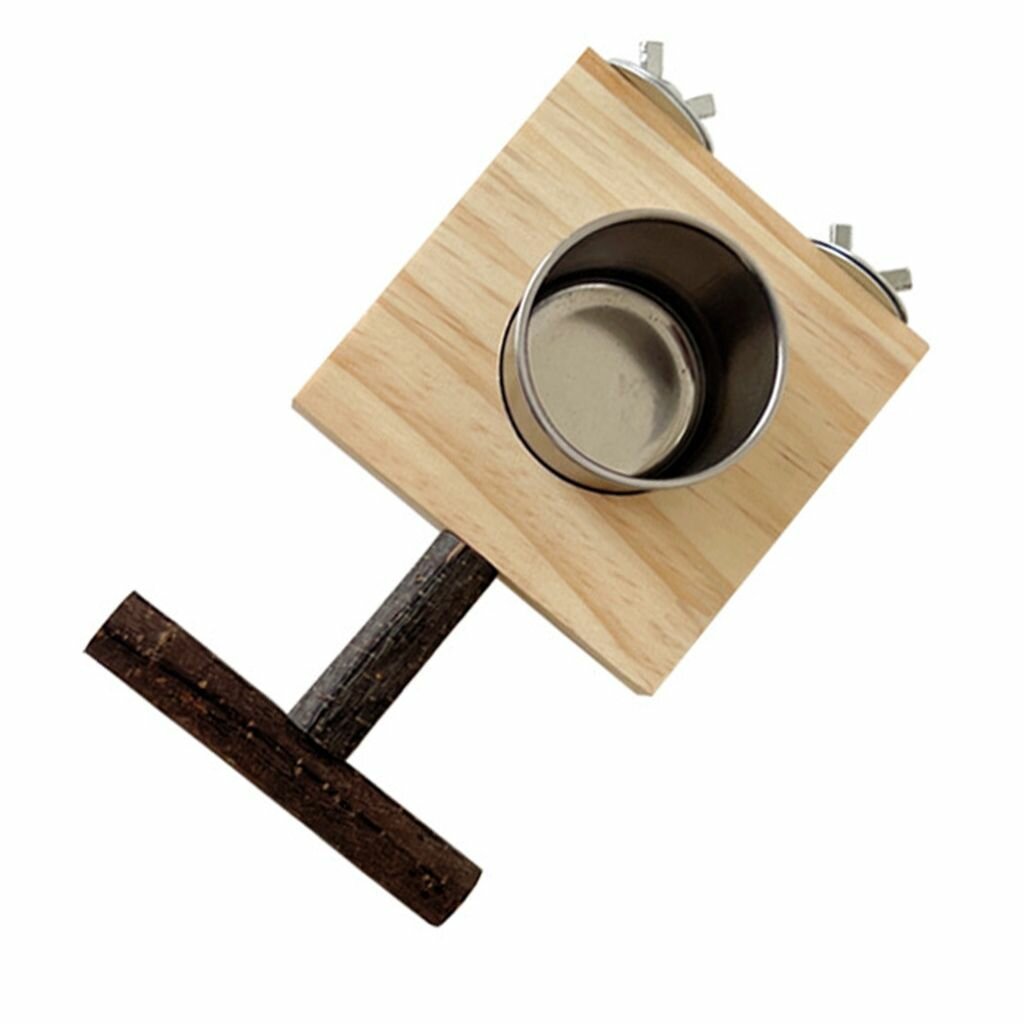 Кормушка для животных, Кормушка для попугаев на платформе - одна чашка