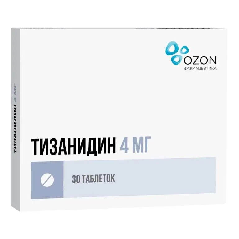 Тизанидин таблетки 4 мг 30 шт