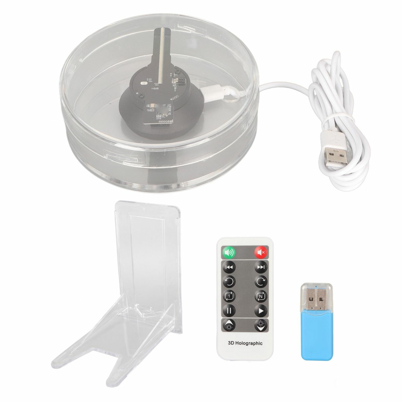 3D голографический вентилятор с Wi-Fi и приложением, 48 светодиодов, встроенный динамик