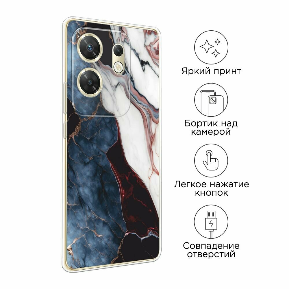 Чехол на Infinix Zero 30 4G / Инфиникс Зеро 30 4G с принтом "Благородный мрамор" — фото 1