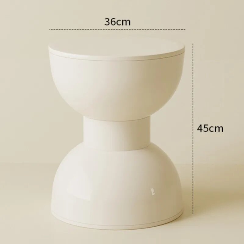 Короткий табурет для маленькой квартиры, современный минималистичный дизайнерский домашний табурет для смены обуви, гостиная, скандинавский креативный круглый табурет Белый, opal