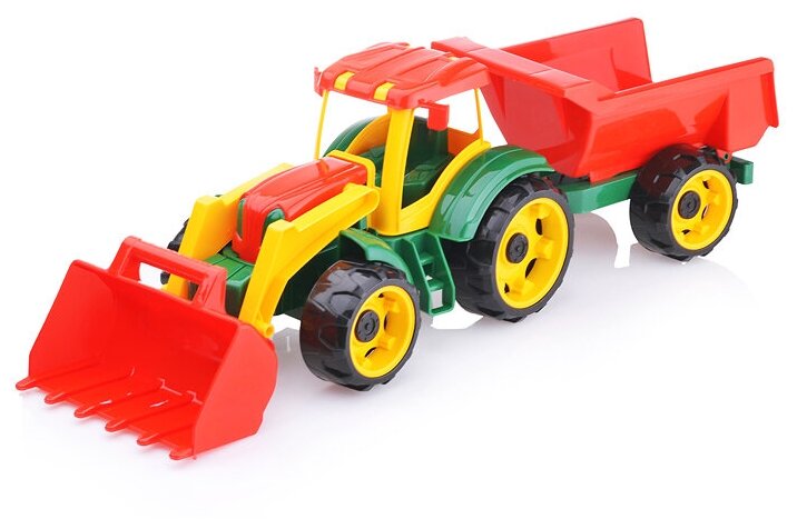 Детский автомобиль Трактор "Трудяга" с прицепом