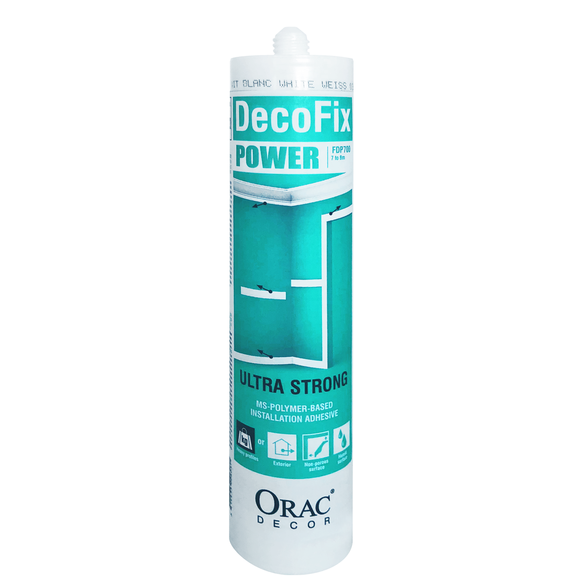 Клей монтажный универсальный Orac Decor DecoFix Power, 290 мл, белый, 1 штука