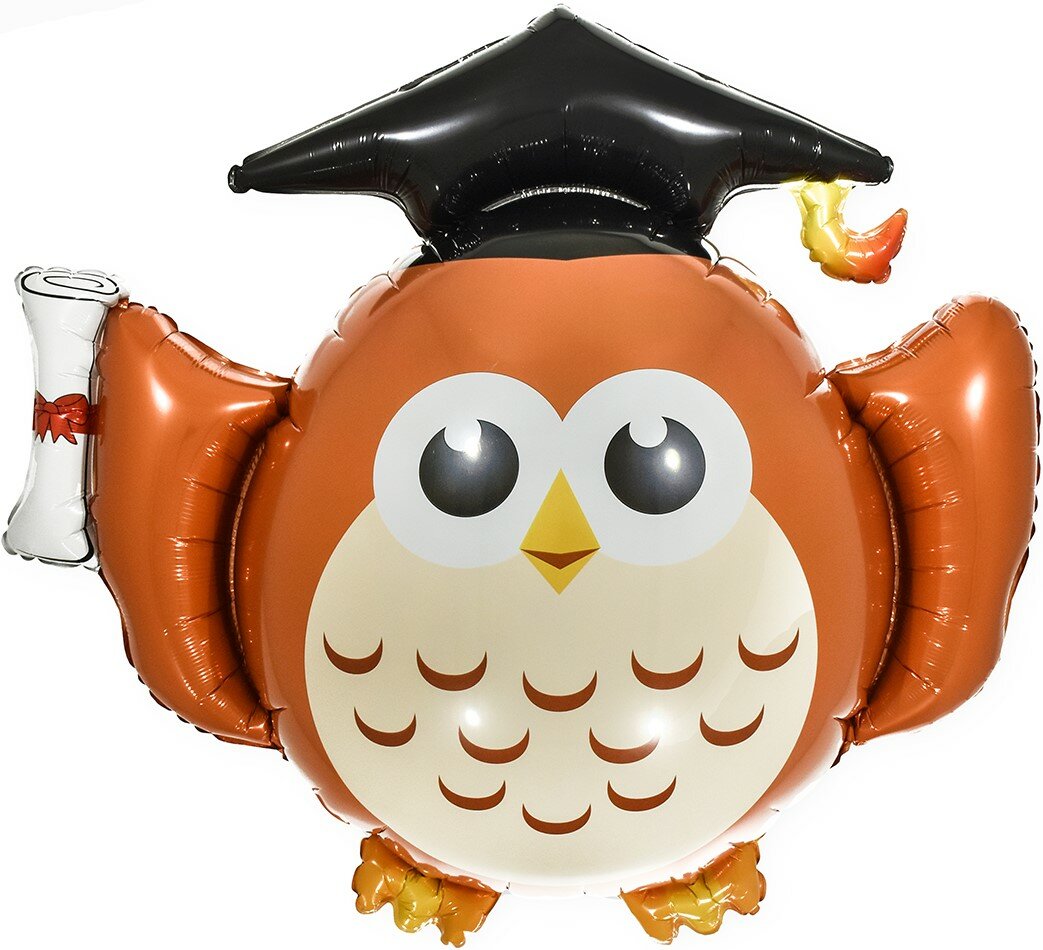 Шар (34'/86 см) Фигура, Сова Выпускник, 1 шт.