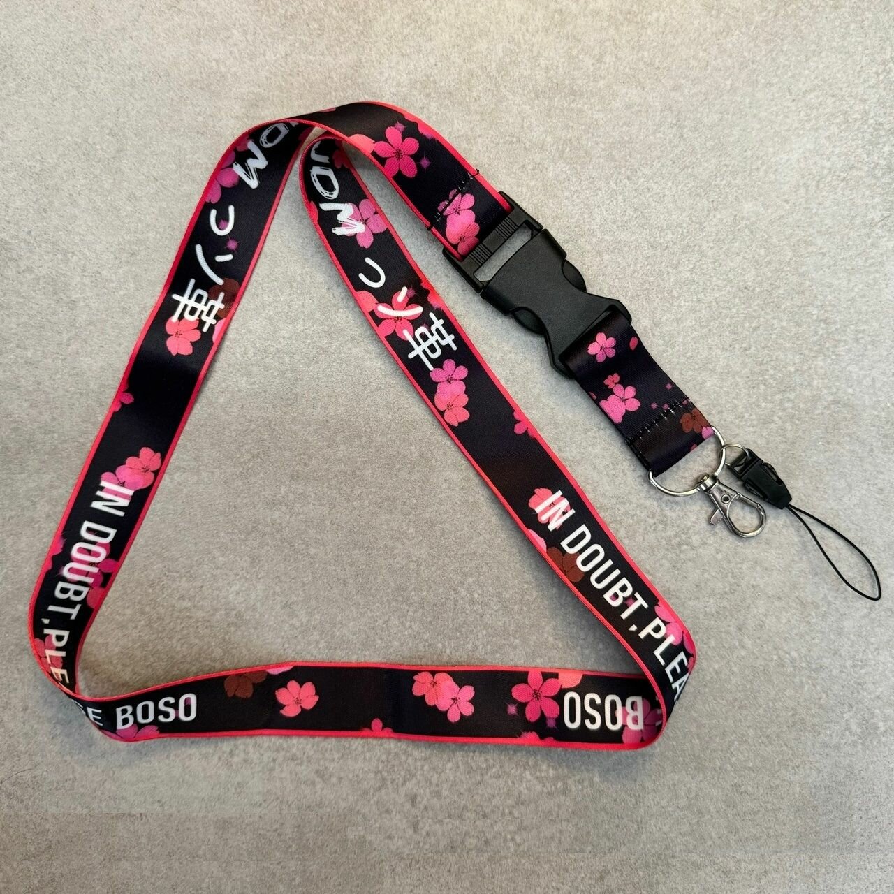 Лента шнурок на шею для ключей JDM Pink Сакура