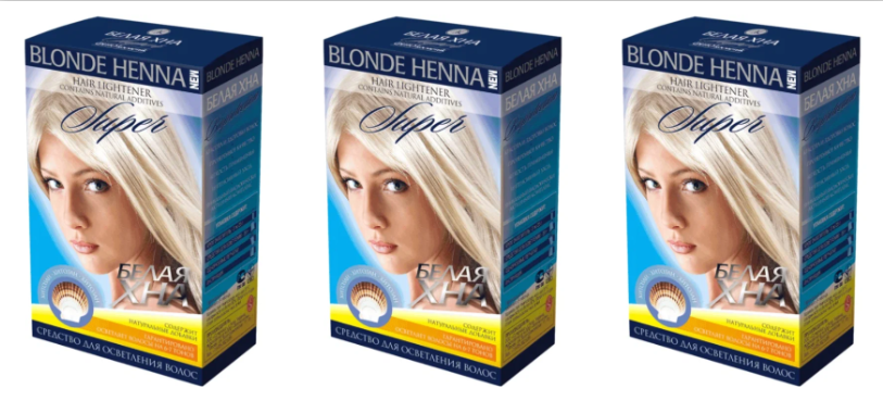 Белая Хна для волос Фито косметик Super, 70 г, 3 шт