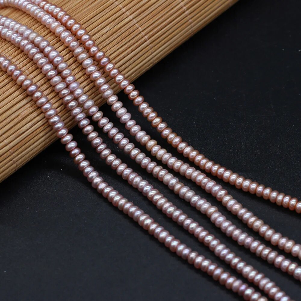 Бусины из натурального пресноводного жемчуга 4-5 мм фиолетовый