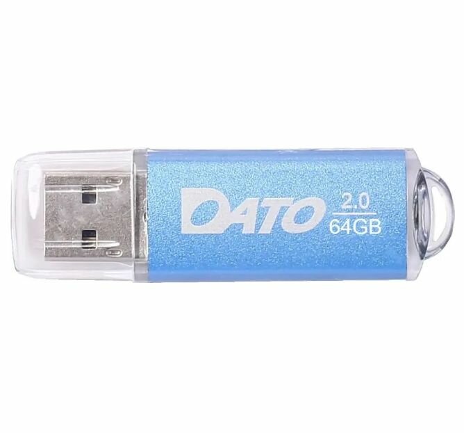 Память USB Flash 64 ГБ DATO DS7012 (DS7012B-64G) - USB 2.0, USB Type-A, вид закрывания - Колпачок, пластик