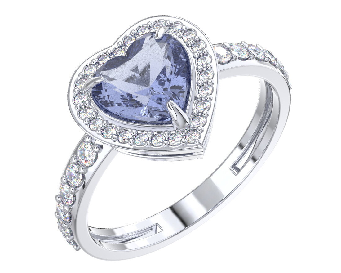 Кольцо, серебро, 925 проба, фианит, кварц