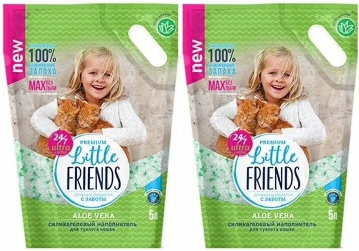 Little Friends Наполнитель Aloe Vera, силикагелевый, 5 л, 2 уп