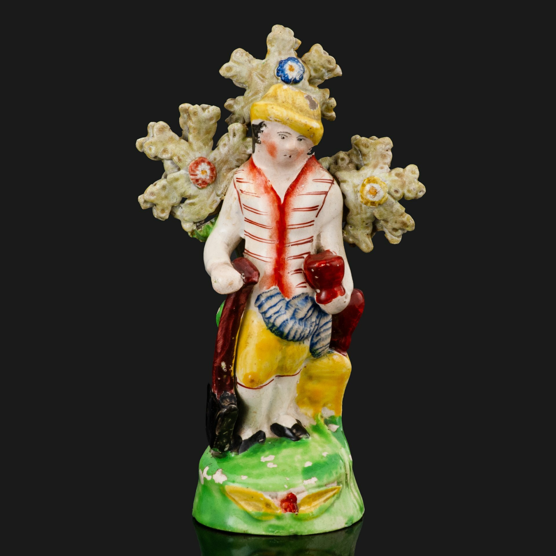 Статуэтка "Садовник в желтой шляпе", Staffordshire (Стаффордшир), фаянс, роспись