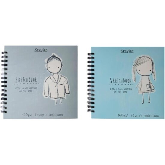 Альбом для рисования и эскизов Kroyter 40л,150х150, спир,160гр, тв. п. Проф 2ш/уп 63877
