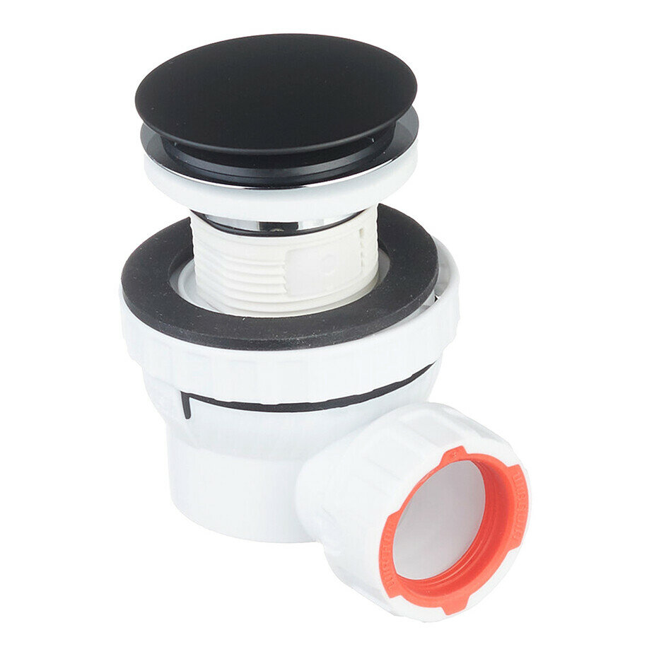 Сифон для раковины 1 1/4х32 мм с выпуском с соединением 32 мм черный