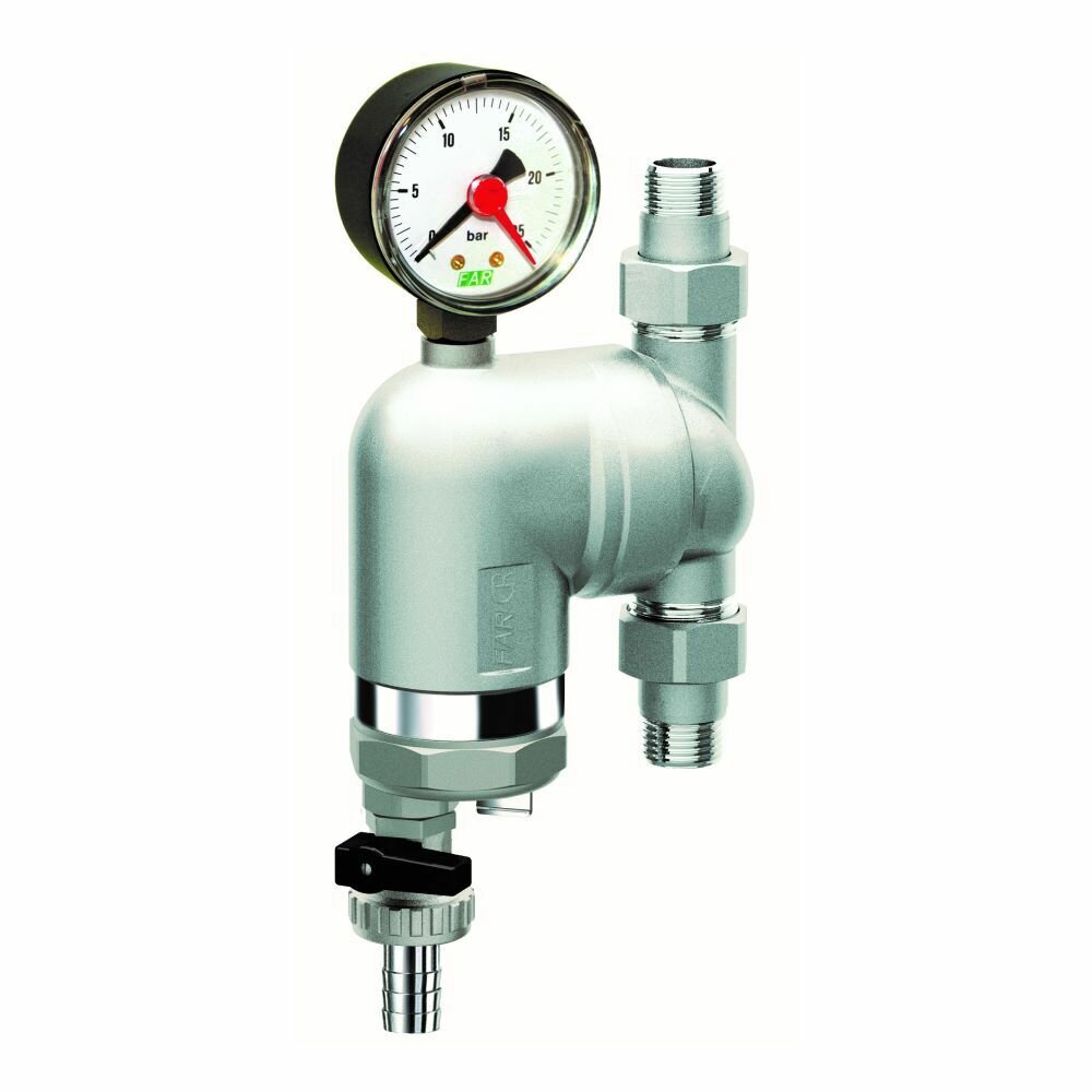 Фильтр промывной Far с манометром 1/2 НР(ш) х 1/2 НР(ш) (FA 39M4 12100)