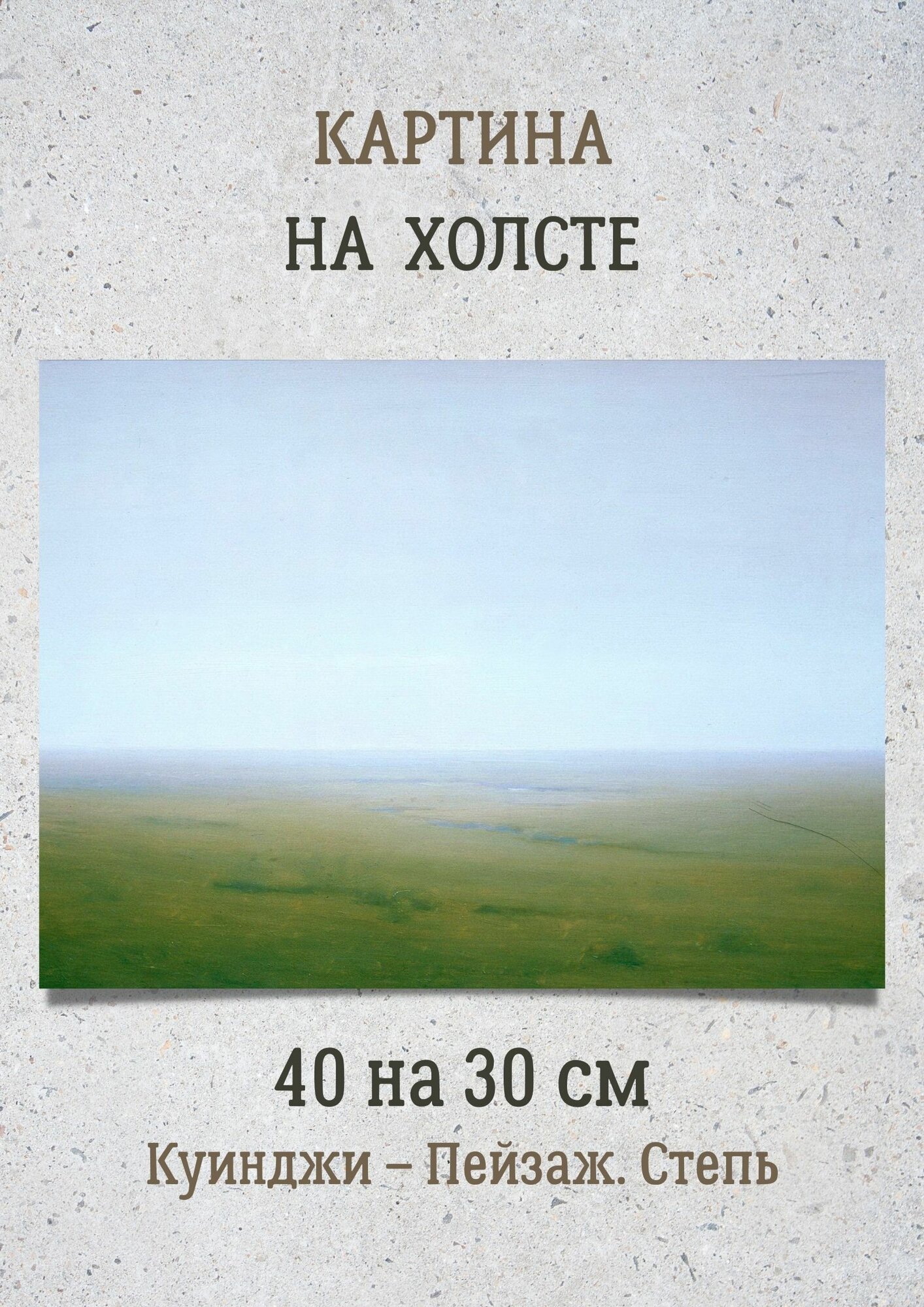 Картина А. И. Куинджи - "Пейзаж. Степь" на холсте 30х40 см