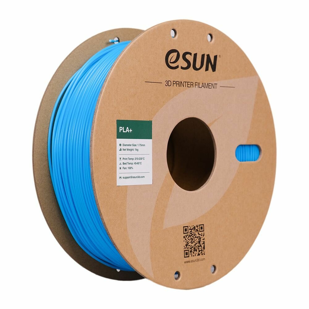 Катушка PLA+ пластика ESUN 1.75 мм 1кг, голубая (Light Blue)