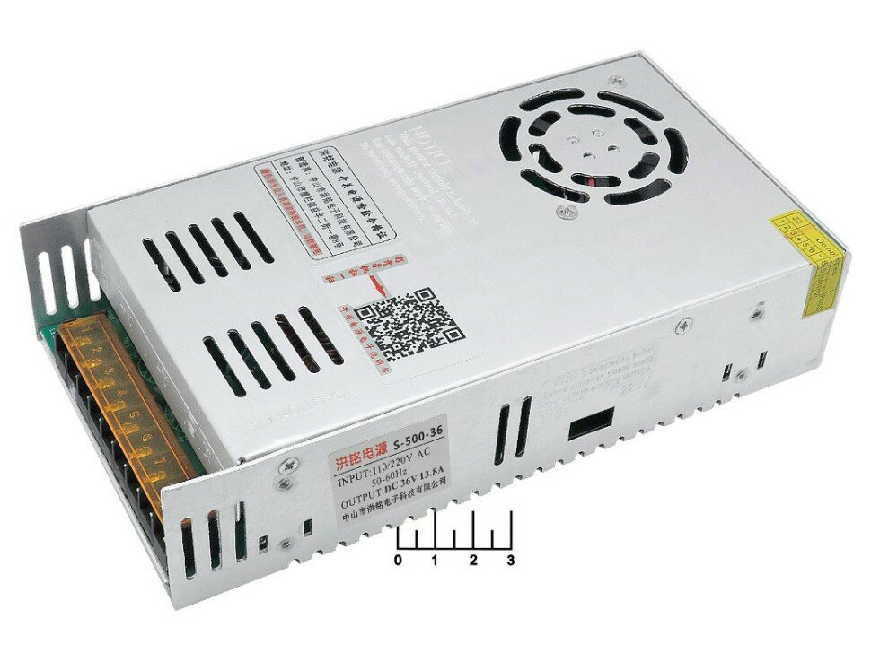 Блок питания 36V 13.8A 500W S-500-36 (с кулером)