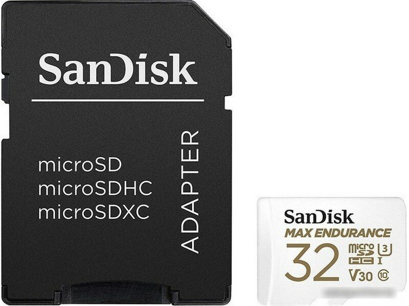 Карта памяти SanDisk MAX ENDURANCE, microSDHC, 32ГБ, Class 10