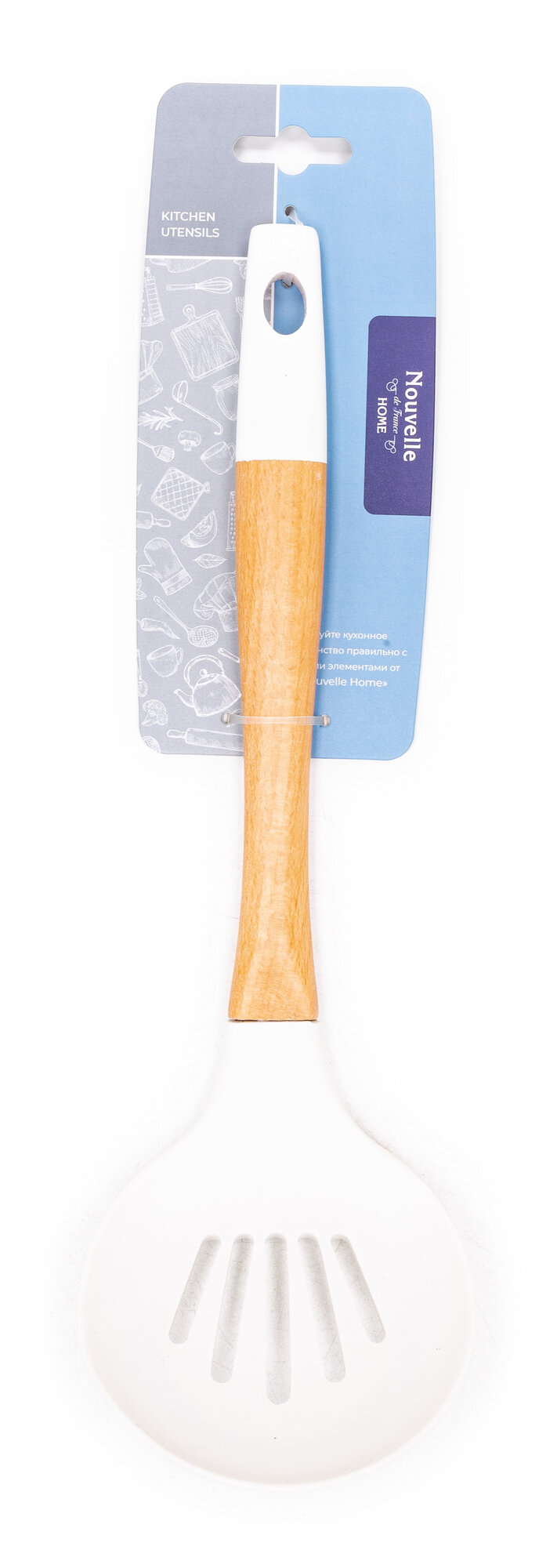 Шумовка Nouvelle Home / Нувель Хоум Emborio Silicone из силикона, 330х100х20мм / ложка для снятия пены