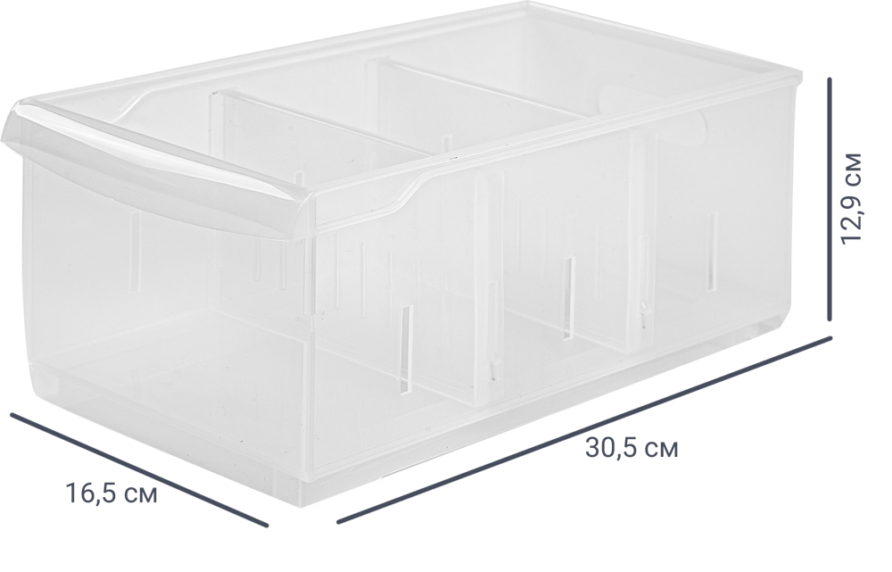 Контейнер Rolly 16.5x12.9x30.5 см 5 л пластик цвет прозрачный