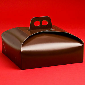 Упаковка для торта на 2 кг. 33х33х7 Коричневая (Набор из 5 шт.)