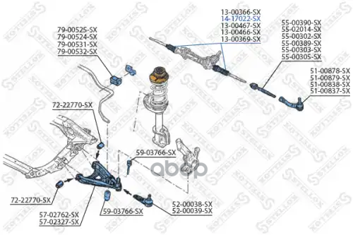 Пыльник рулевой рейки (к-т) RENAULT FLUENCE/MEGANE III/SCENIC III Stellox арт. 1417022SX