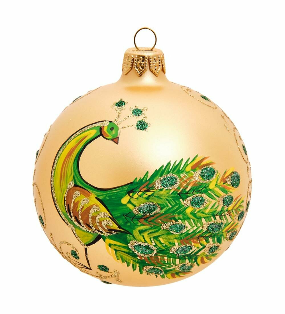 Елочное украшение Шар "Жар-птица" 85 мм A2180575 Элита, Стекло