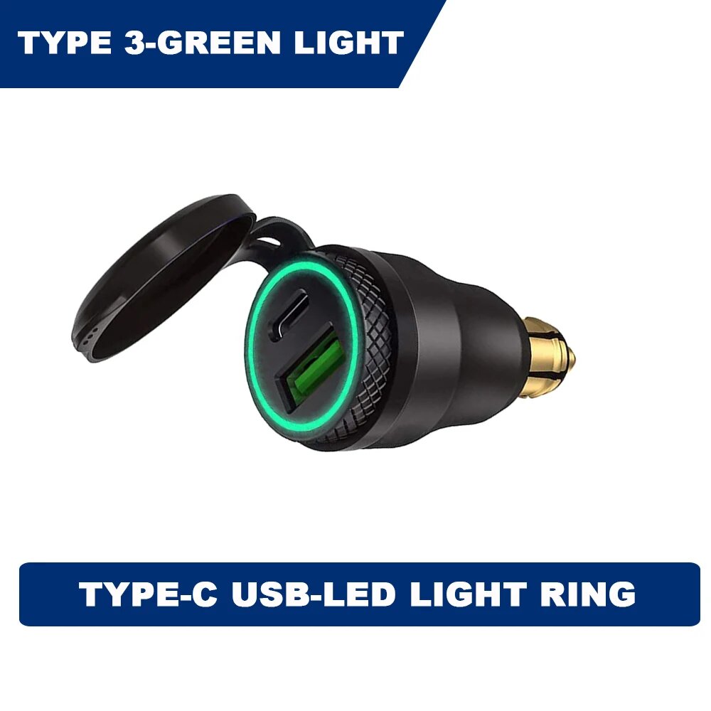 Быстрое зарядное устройство для мотоцикла Tiger 800 900 1200, для BMW R1250GS F850 F750 F650 GS G650 K1600B K1300GT R1300GS C400GT для Ducati Зеленый, Type 3-Green Light