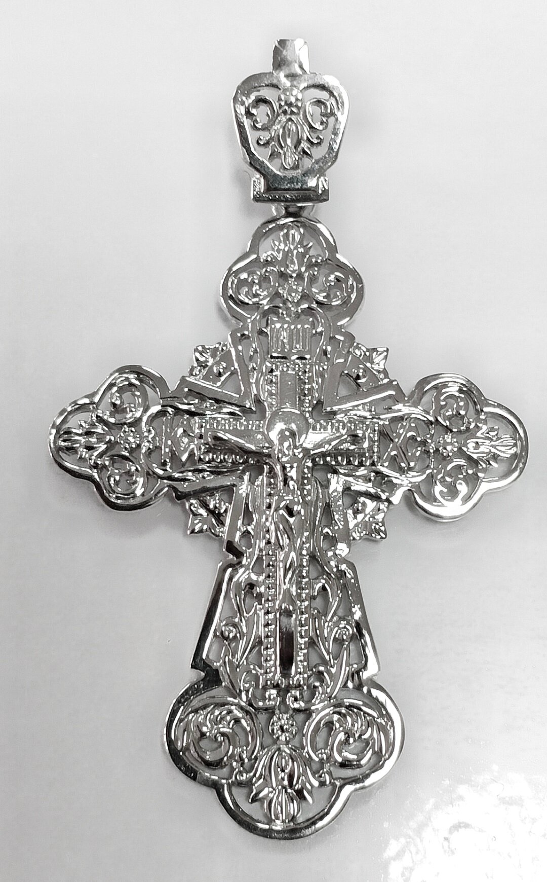 Крестик, серебро, 925 проба, родирование
