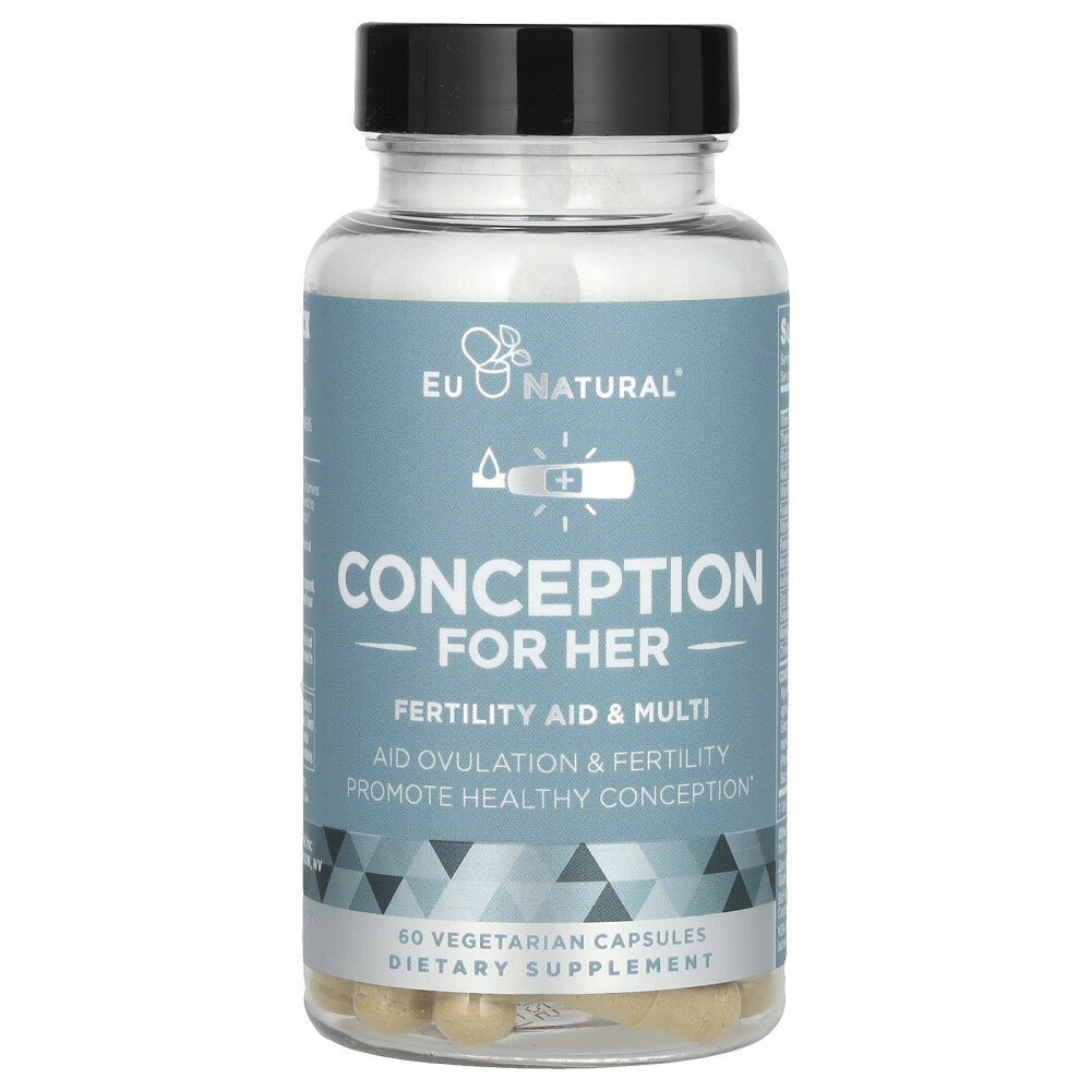 Eu Natural, Conception for Her, мультивитамины для поддержки женской фертильности, 60 вегетарианских капсул