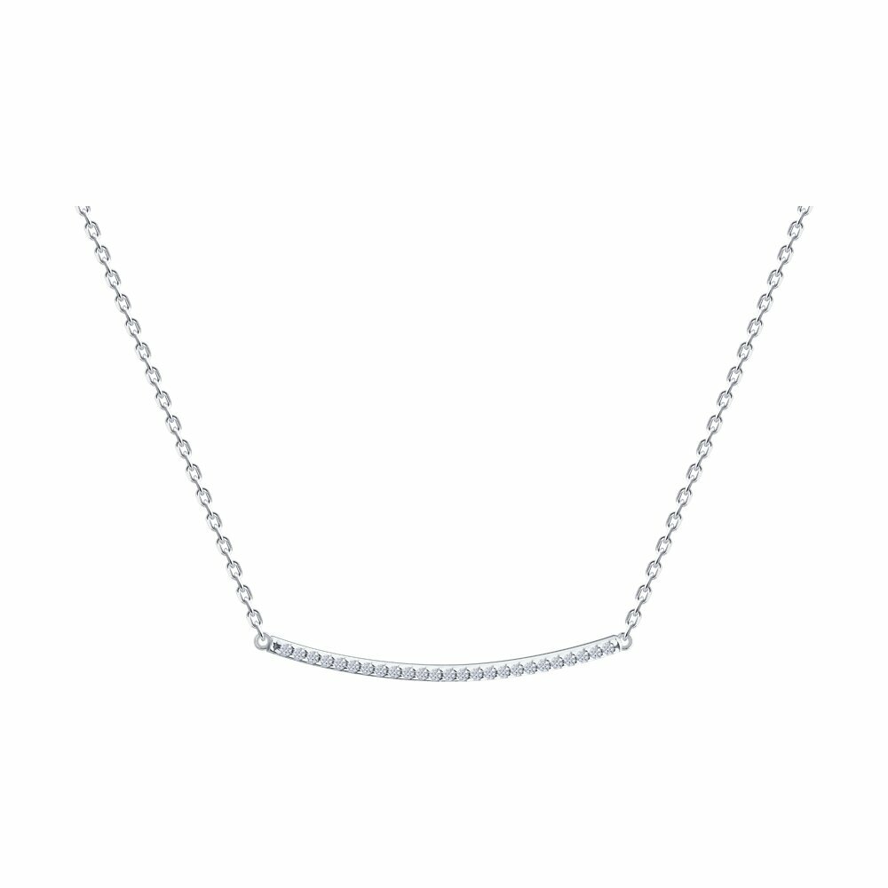 Колье, серебро, 925 проба, родирование, фианит