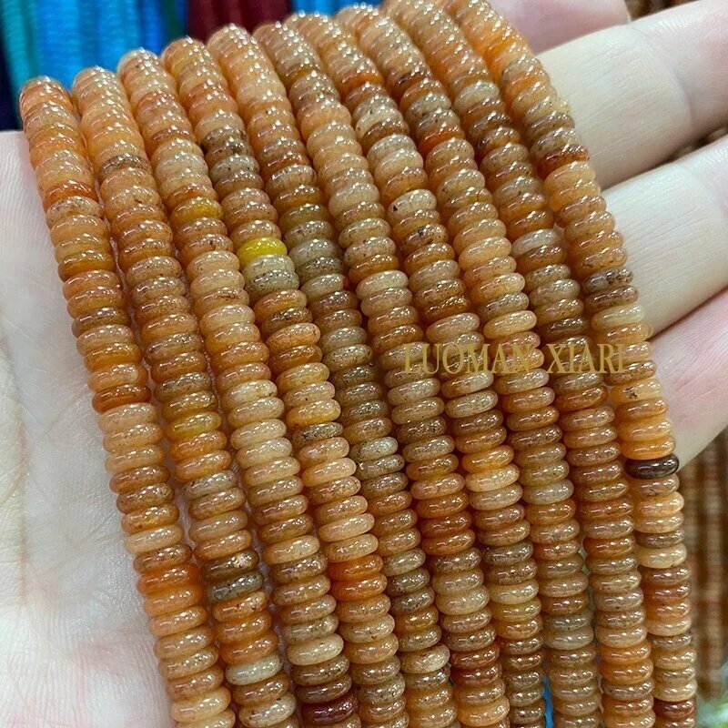 LUOMAN XIARI Бусины из аквамарина и халцедона 2x6 мм 2x6mm 75-80pcs, Red aventurine 36