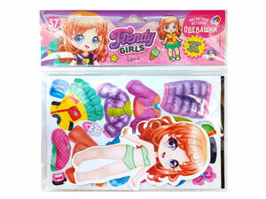 Игра (ДесятоеКоролевство) МагнитныеИстории(п/э) Одевашки Карина (кукла магн. одежки 37 элементов ) (05314)