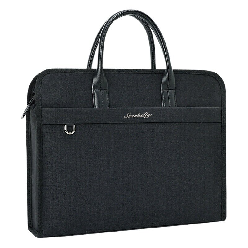 Сумка для документов, ткань Оксфорд, мужская, холщовая, с логотипом, черная