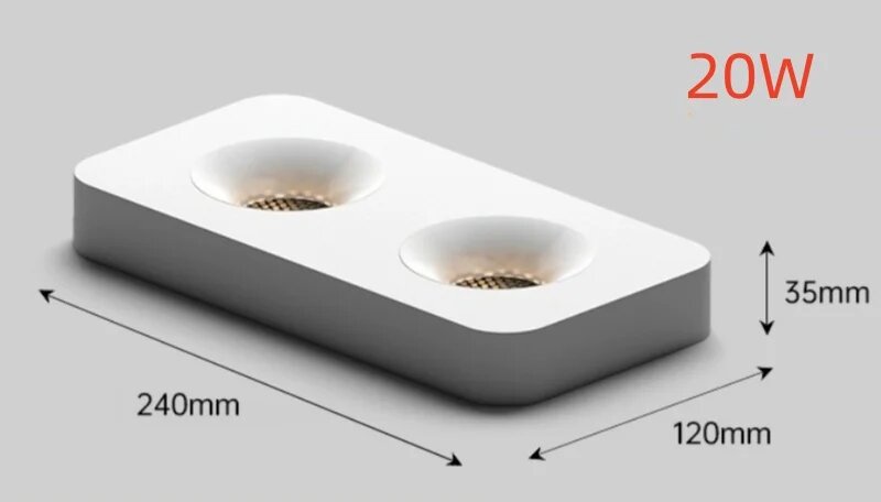 Потолочный светильник haohaoeshard COB white20W, Белый, 3000K warm light, 60Floodlight, Dimmable
