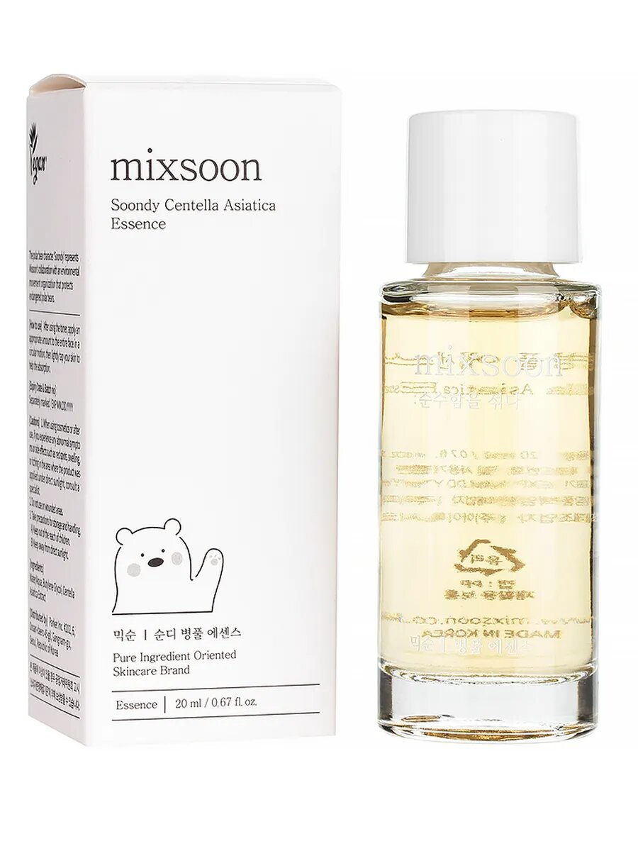 Эссенция Mixsoon mini Centella Asiatica, для чувствительной кожи, успокаивающая, 20 мл