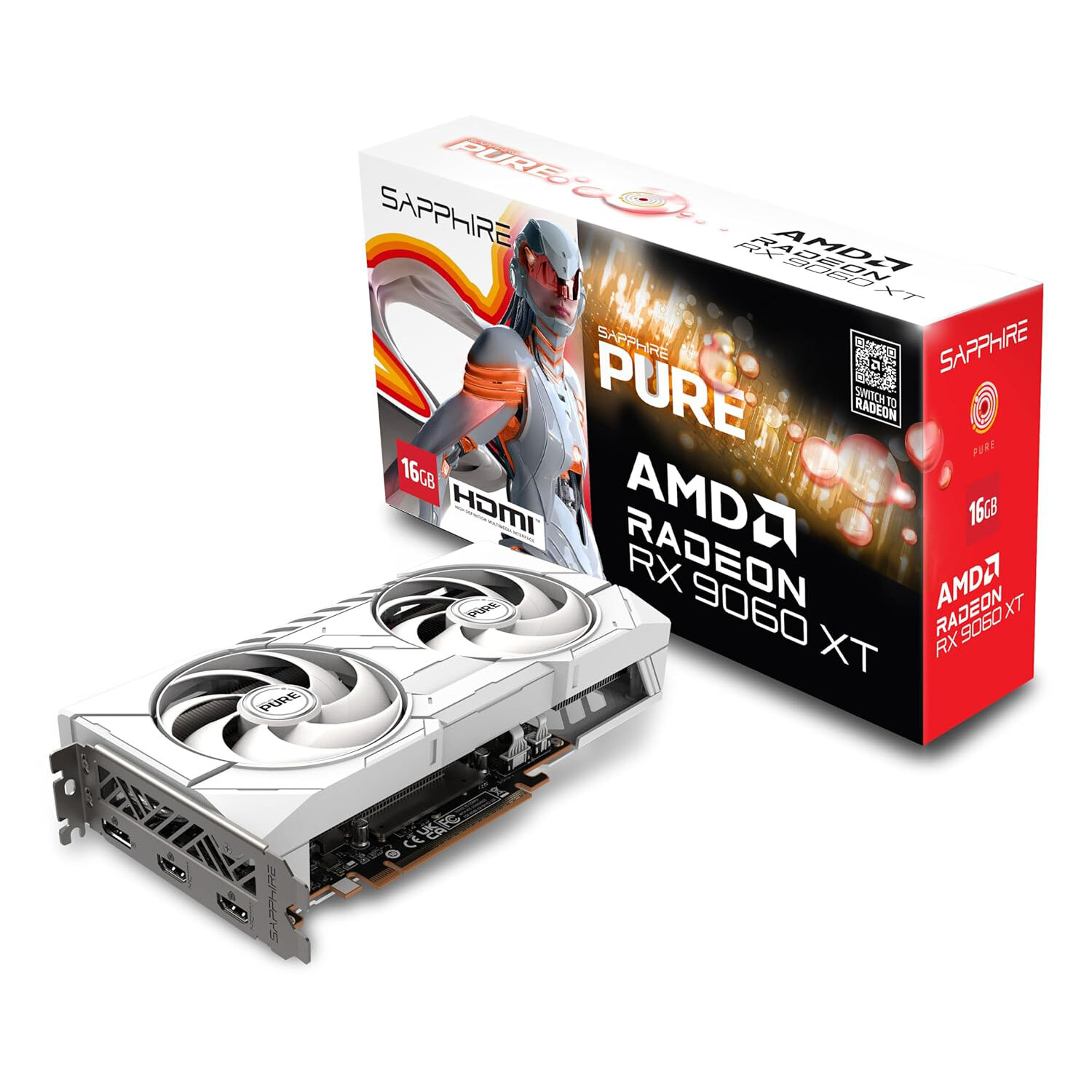 Видеокарты Sapphire Pure AMD Radeon RX 9060 XT Gaming OC 16GB