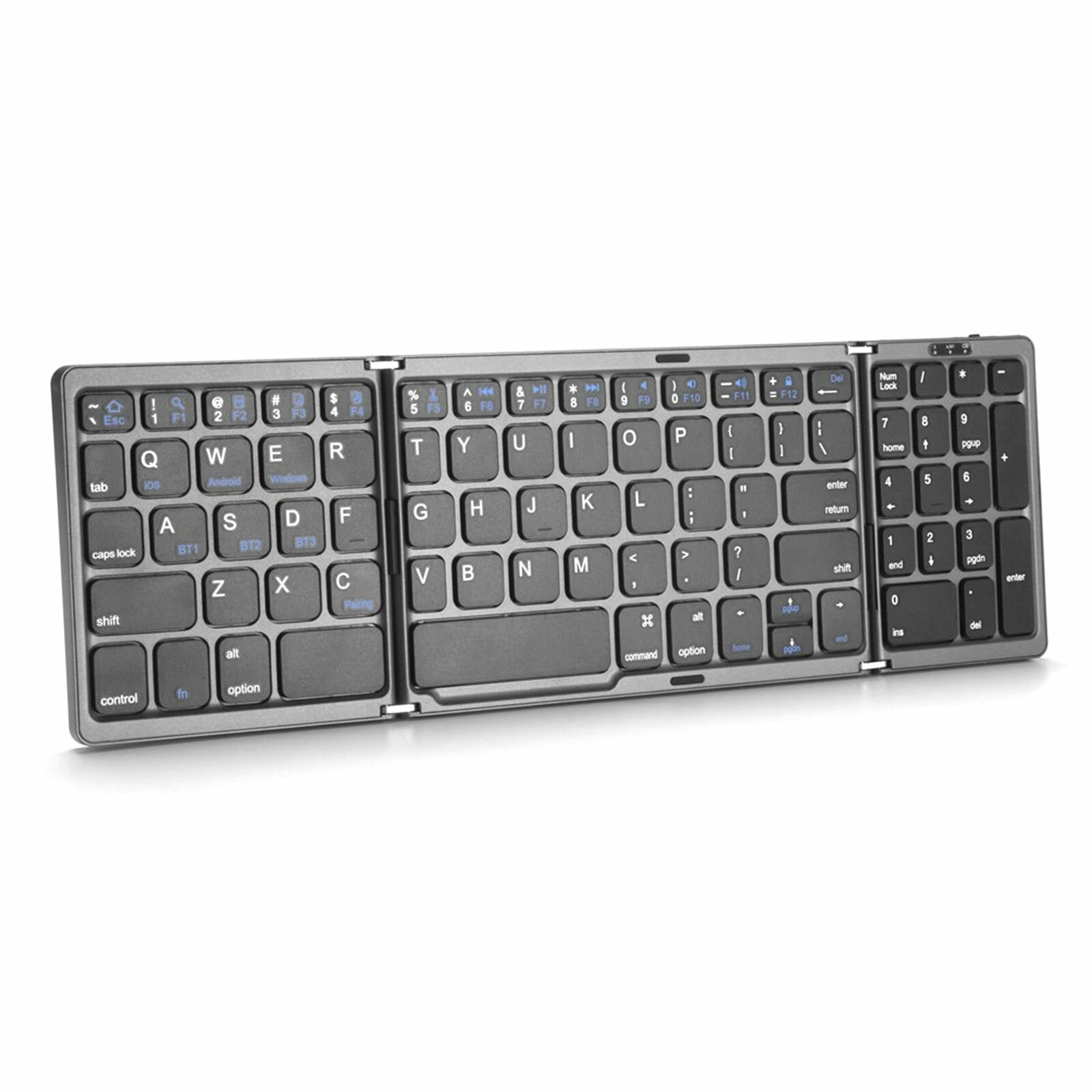 B089 Мини-складная клавиатура, беспроводная Bluetooth-совместимая английская тройная тонкая клавиатура для системы Android