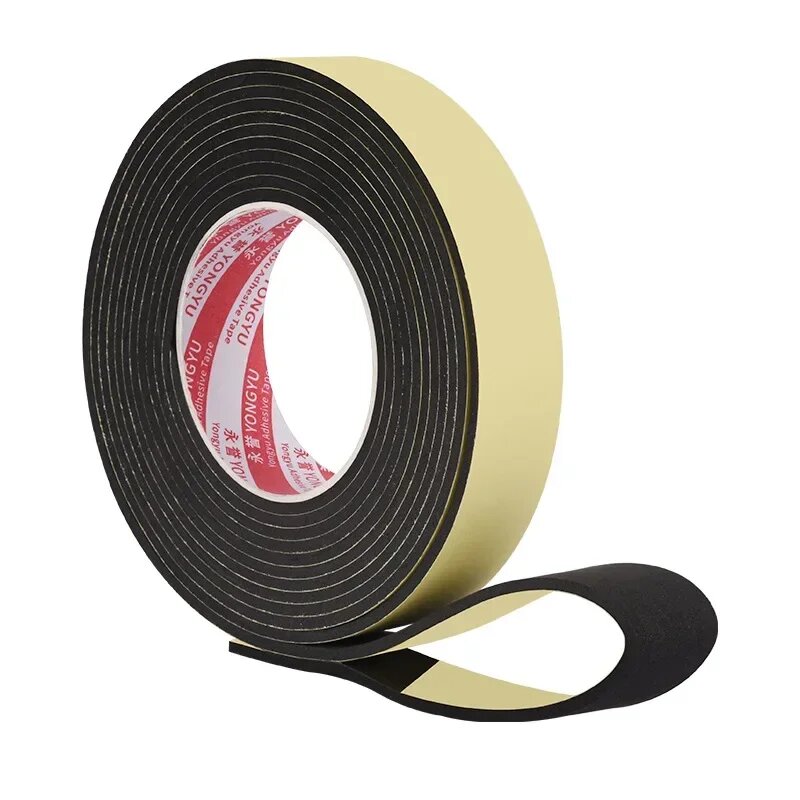 Черная самоклеящаяся пенная уплотнительная лента EVA 10 м 10mm, 1mm X10M