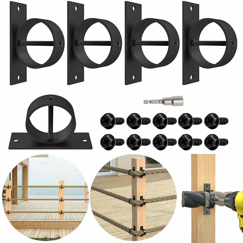Кронштейн для троса с кольцом, нержавеющая сталь 304, с крестовым шурупом, 130 мм