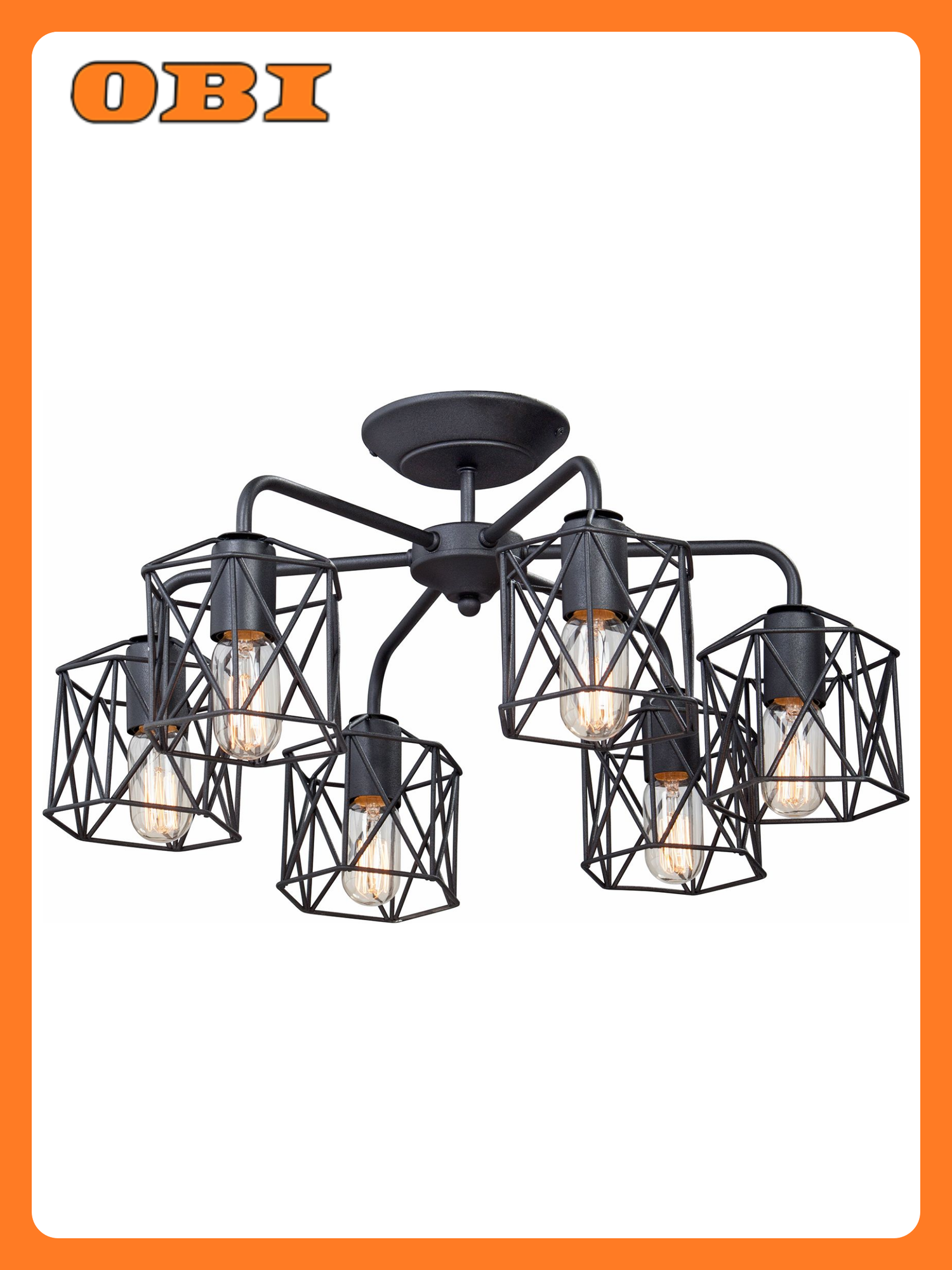 Потолочная люстра Vitaluce V4382-1/6PL черная 6ХE27Х60Вт