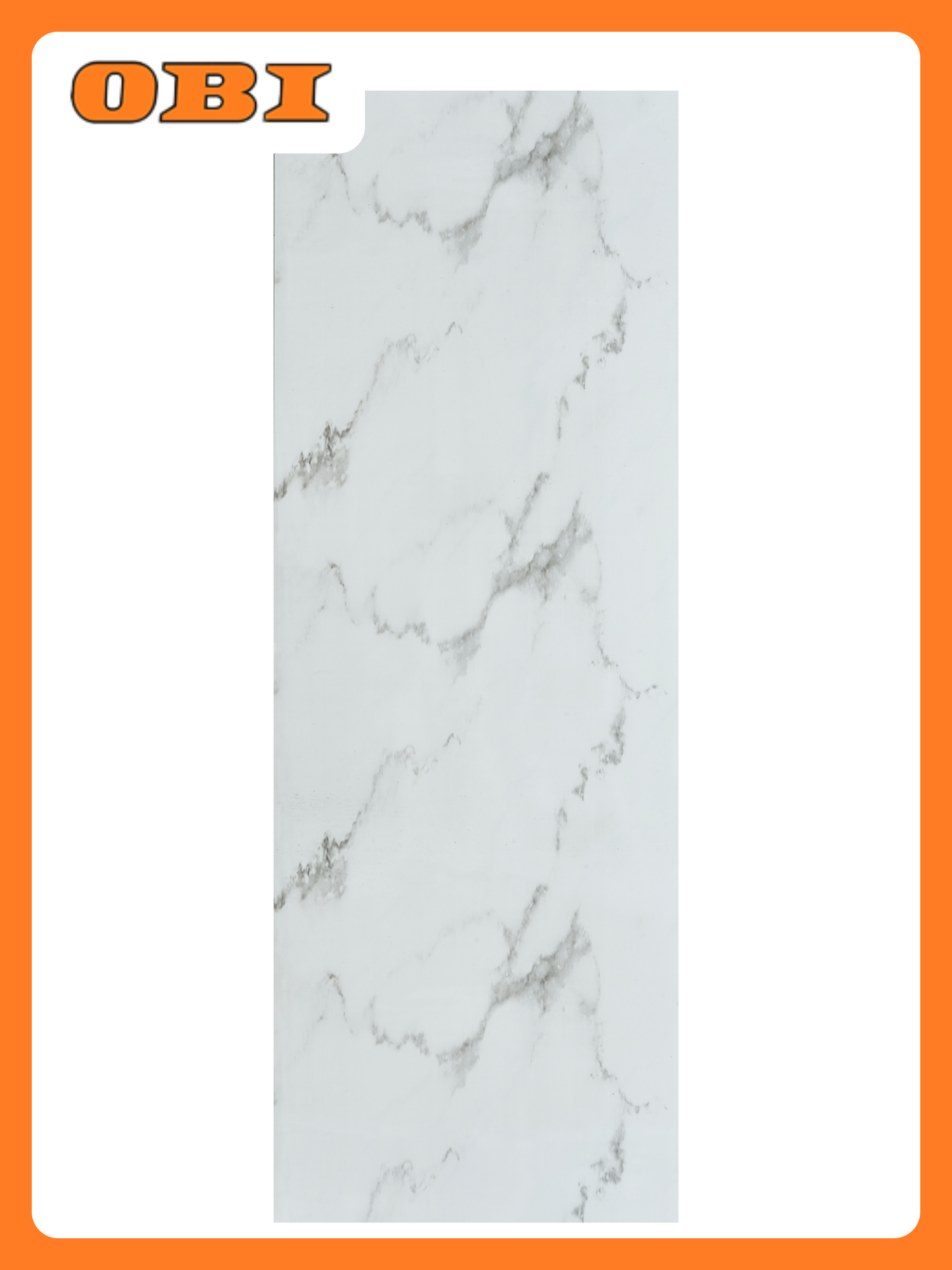 Самоклеящаяся ПВХ плитка рулон LAKO DECOR "Мрамор Бьянко" толщина 2мм 1,8м² 60х300 см