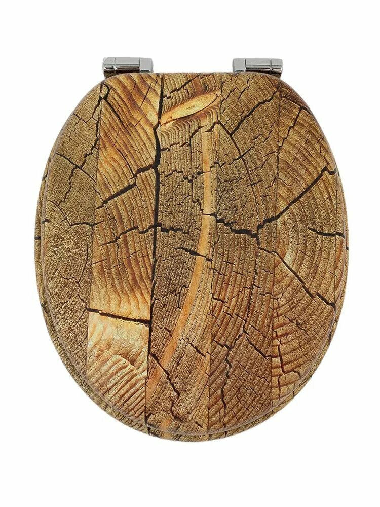 Деревянное сиденье для унитаза с функцией плавного опускания, прочное и долговечное, металлические петли
