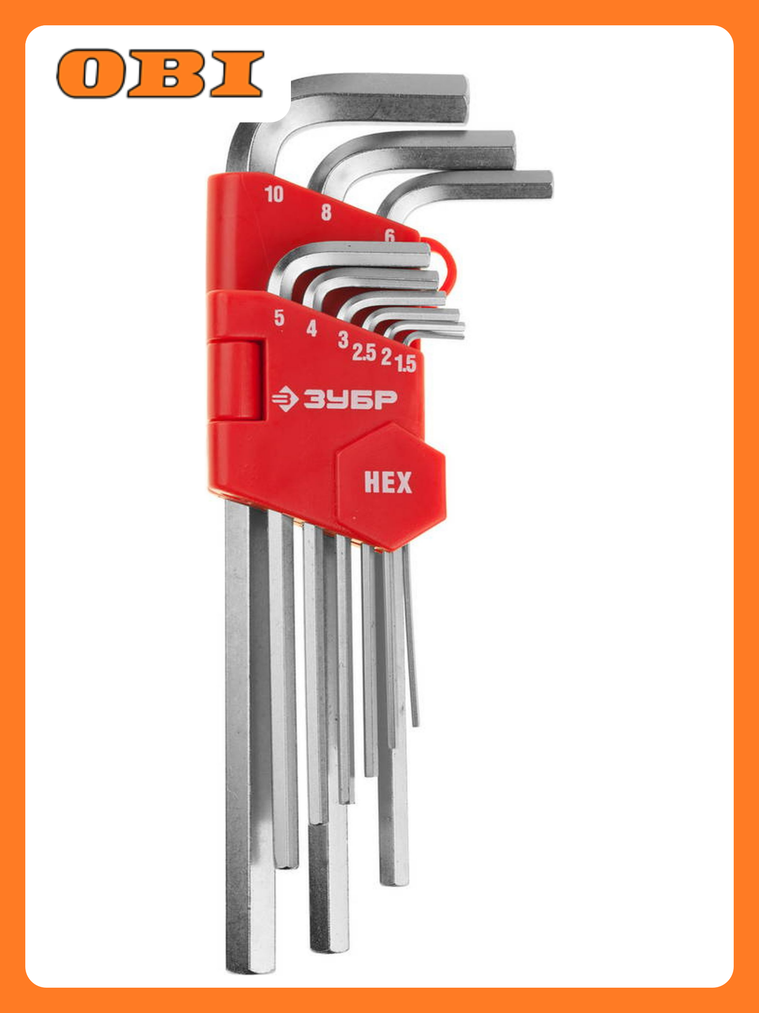 Набор ключей ЗУБР 27460-2_z02, шестигранные, Cr-V сталь, 9шт