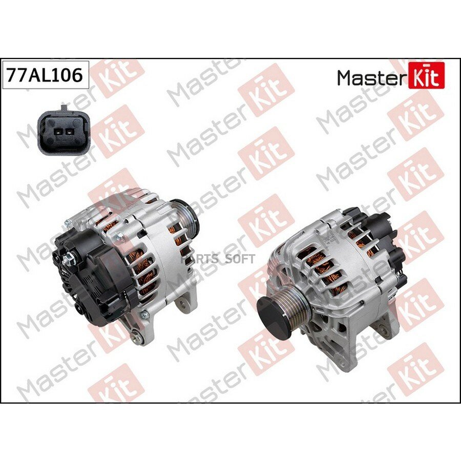 MASTERKIT 77AL106 77AL106 Генератор Nissan TERRANO (D10)/Renault DUSTER (HS_) 2011 - (14V 120A)
